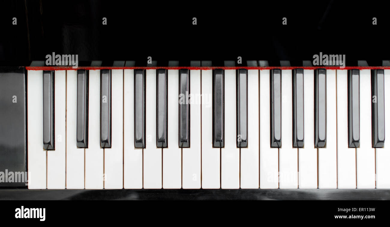Part of piano keys. Top view Stock Photo - Alamy