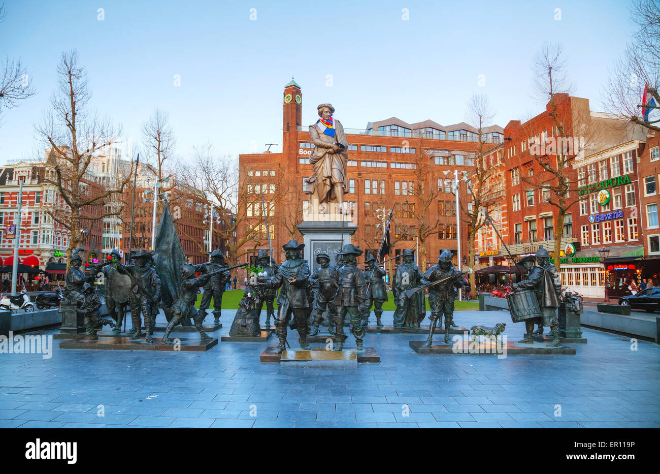 AMSTERDAM - APRIL 17: The Night Watch installation at Rembrandtplein on ...