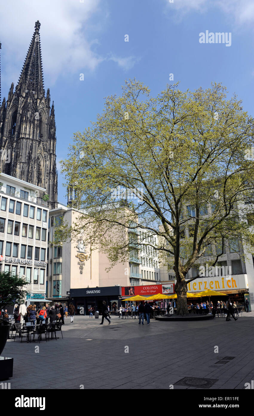 Cologne,Koln,Wallrafplatz,Kolner Dom,pedestrian zone,North Rhine ...