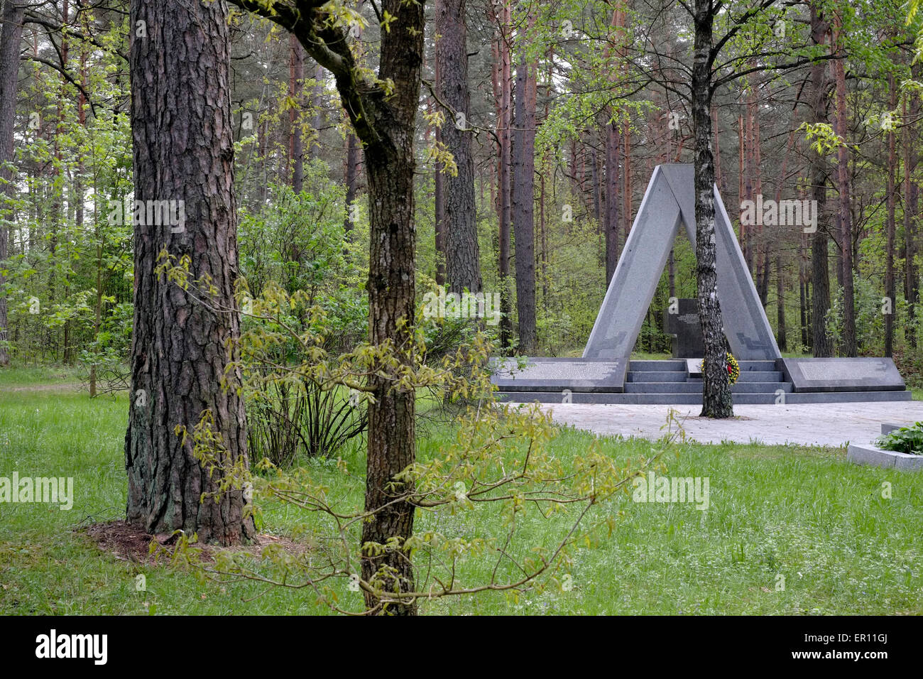 Memorial monument at the Ponary, now known as Panerai, a suburb of what ...