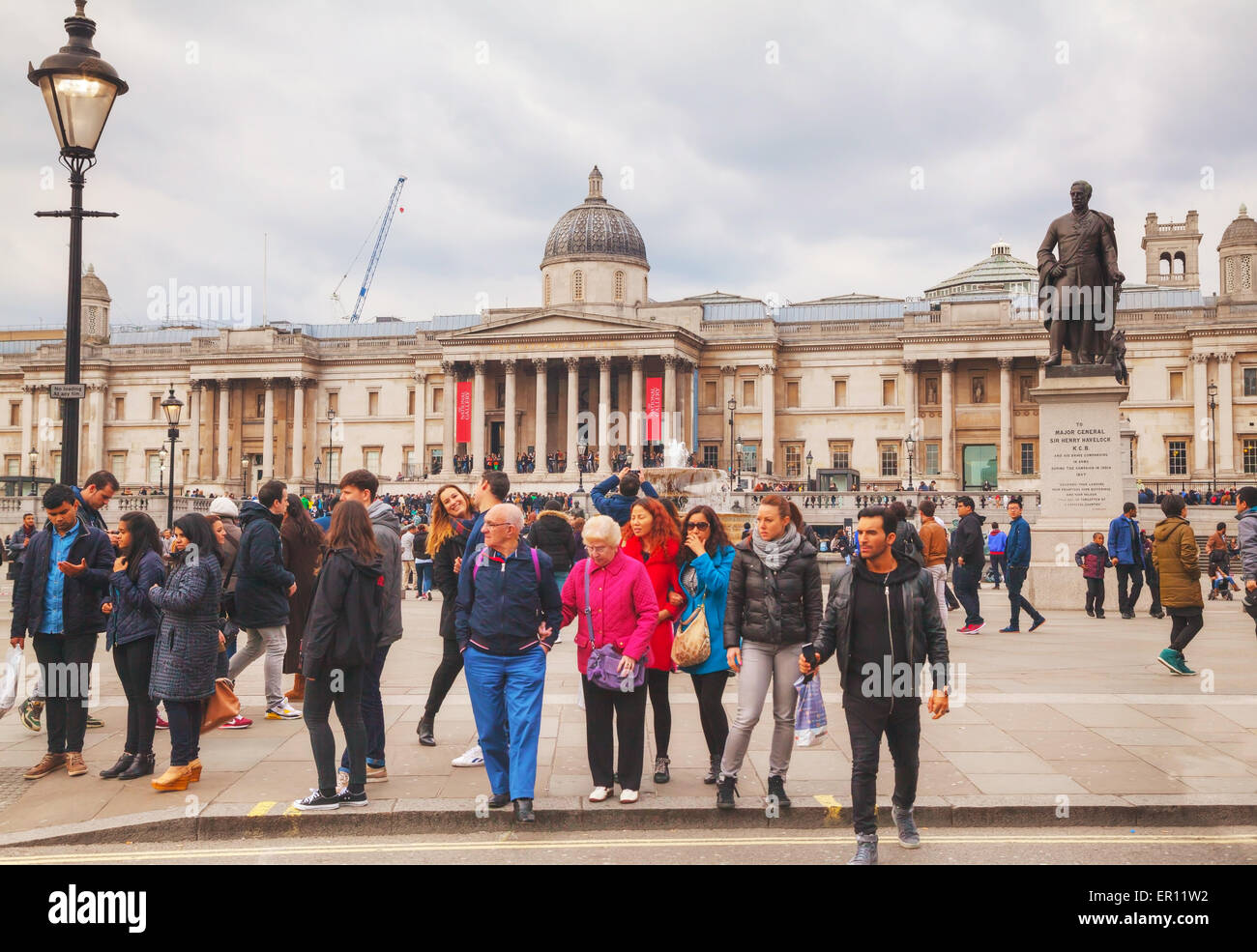 LONDON - APRIL 5: Trafalgar square on April 5, 2015 in London, UK. It's ...