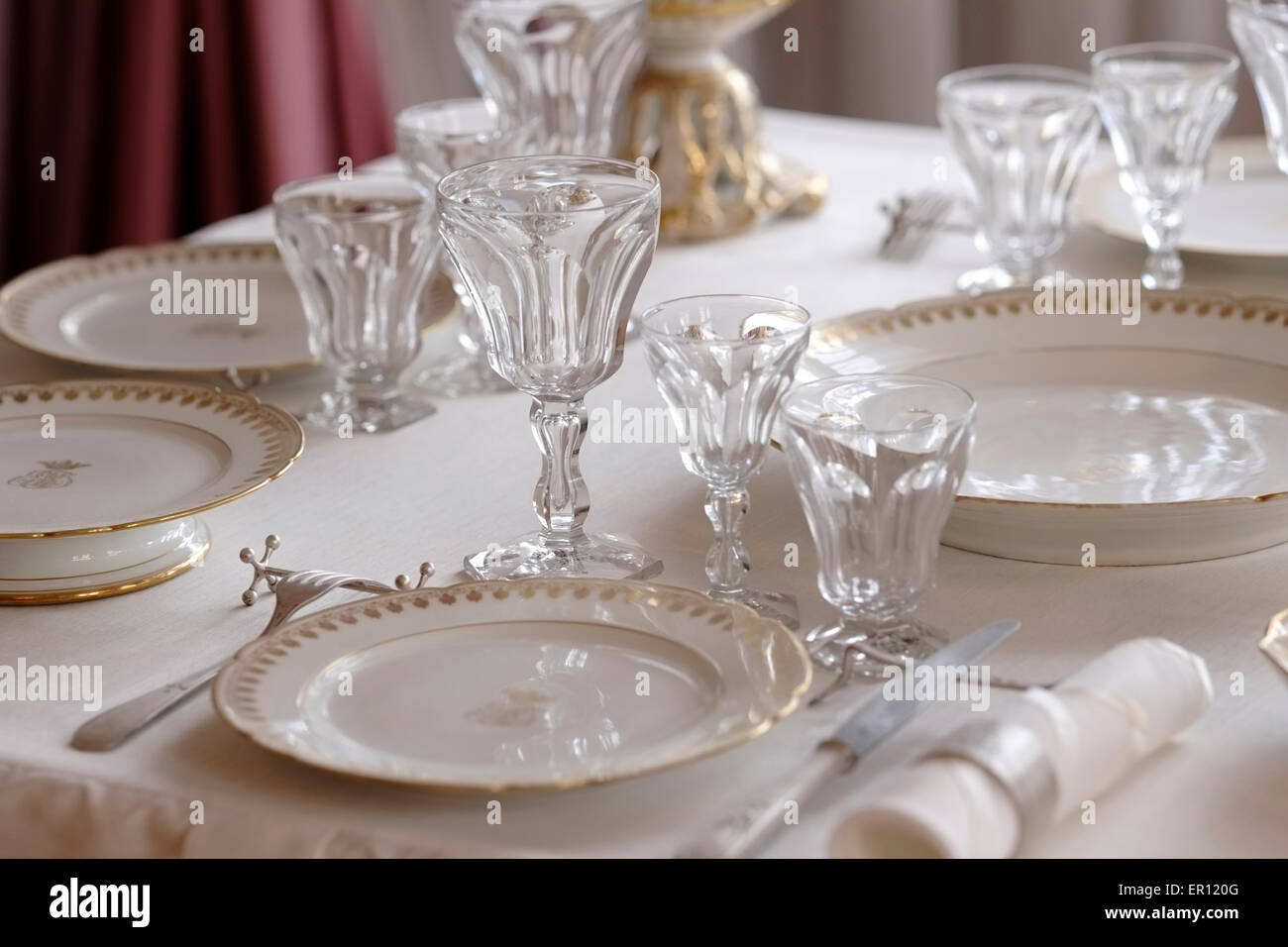 Table setting in Chaimas Frenkelis Villa Museum built in 1908 by major ...