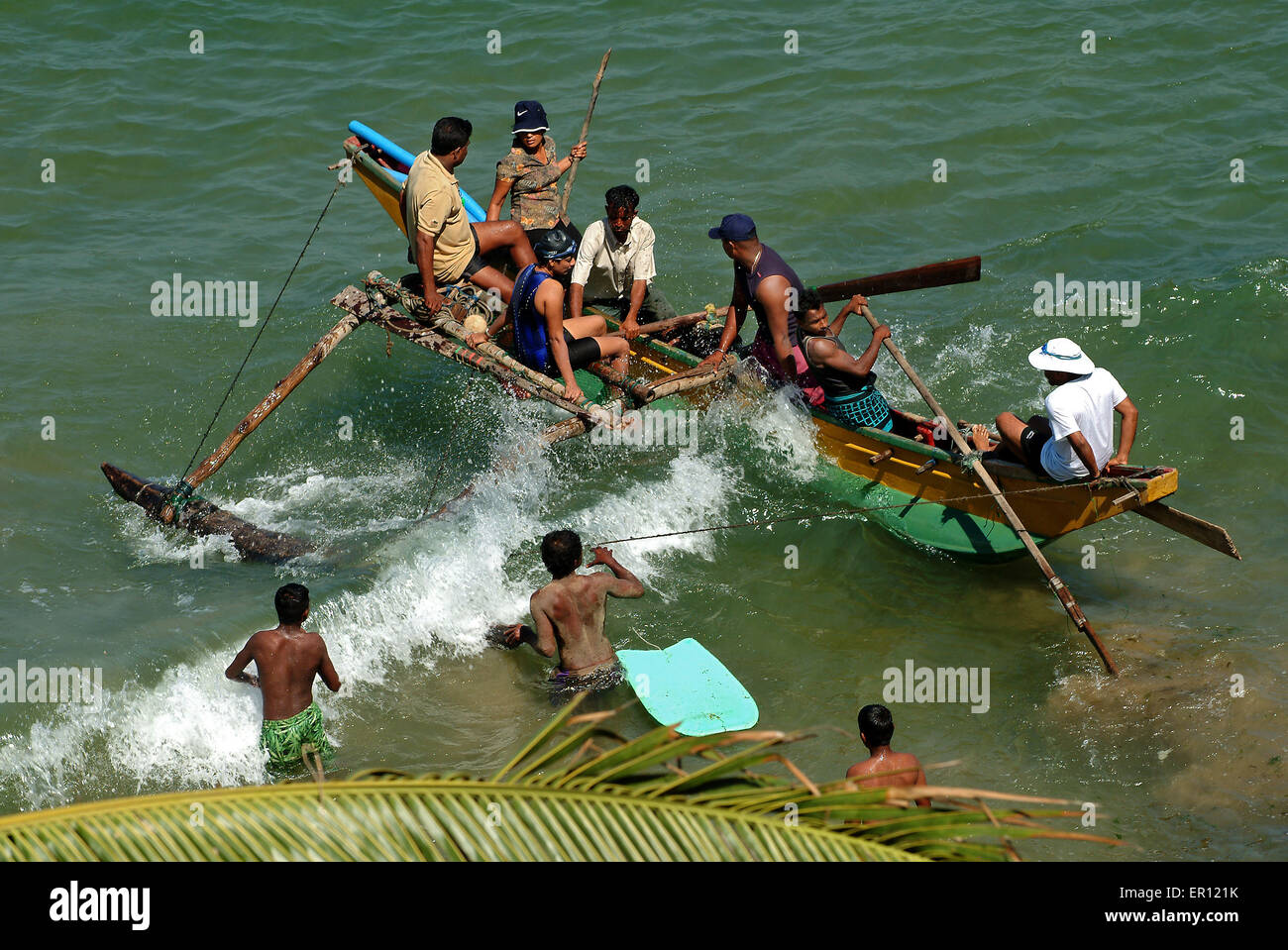 Fishermen's outrigger boats on Mount Lavinia beach,Colombo,Sri Lanka ...