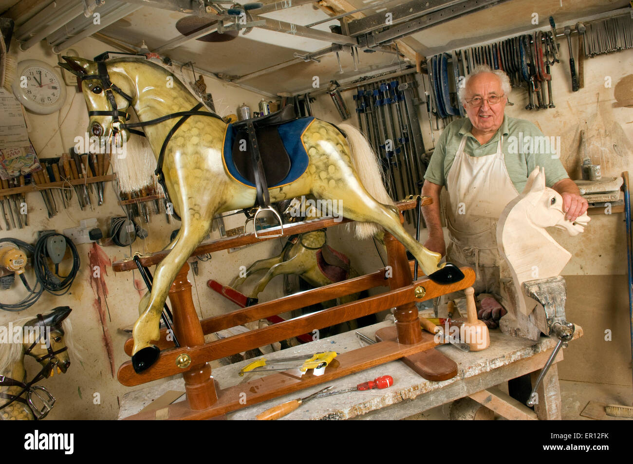 Craftsman Robert Mullis who makes and repairs traditional childrens ...