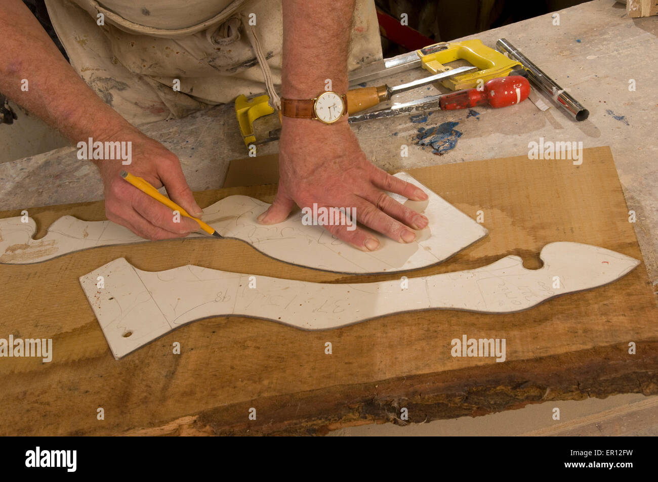 Craftsman Robert Mullis who makes and repairs traditional childrens ...