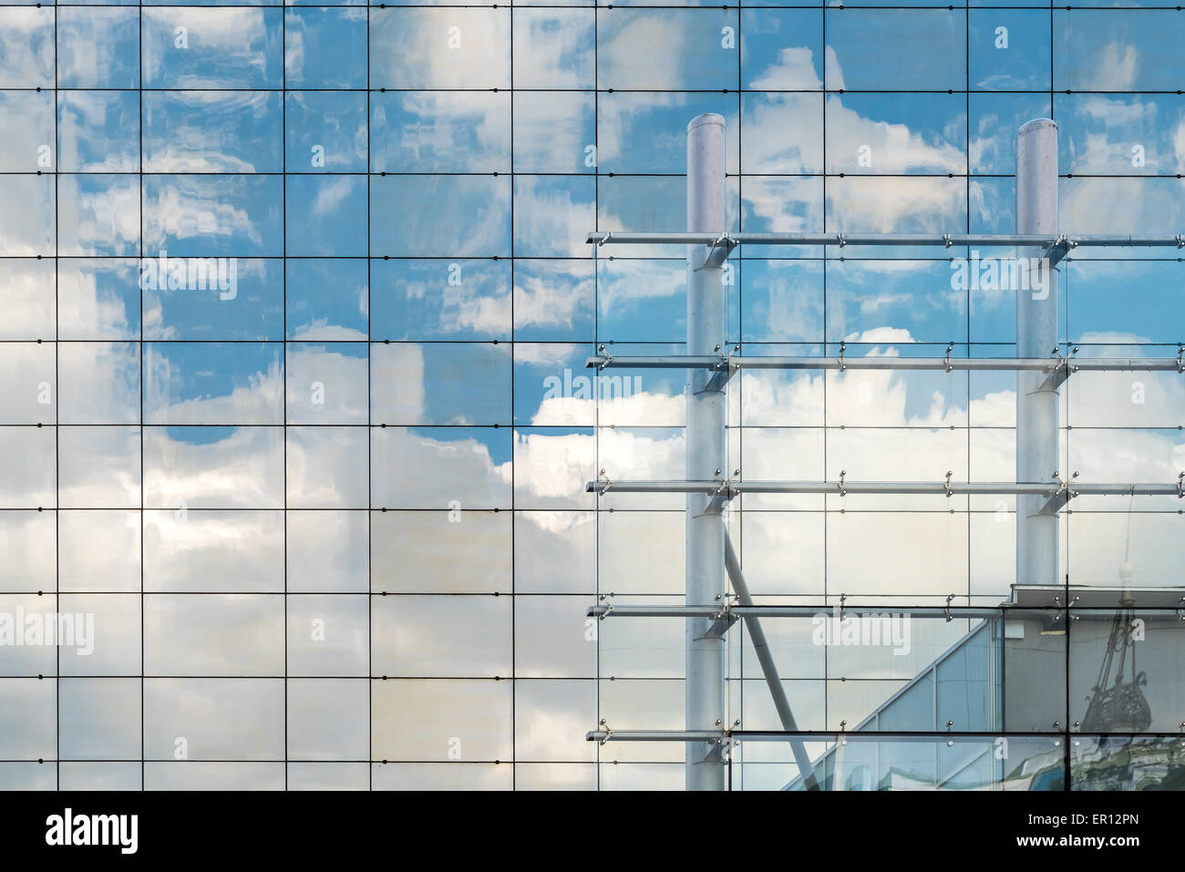 Clouds Reflection On Modern Office Building Windows Stock Photo - Alamy
