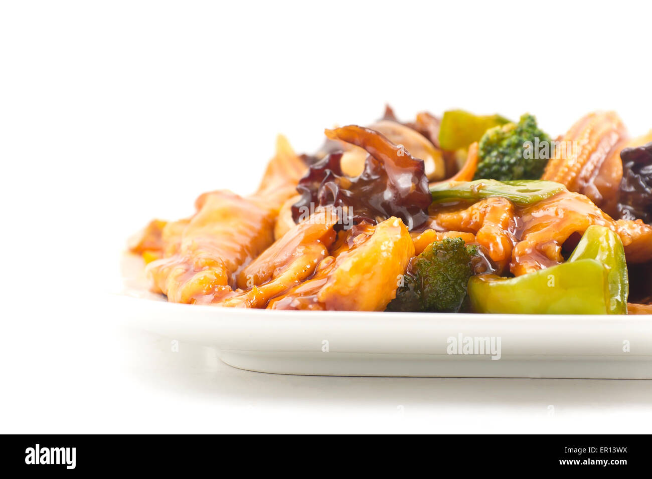 Yu-shiang chicken with garlic sauce and sauteed mixed chinese ...
