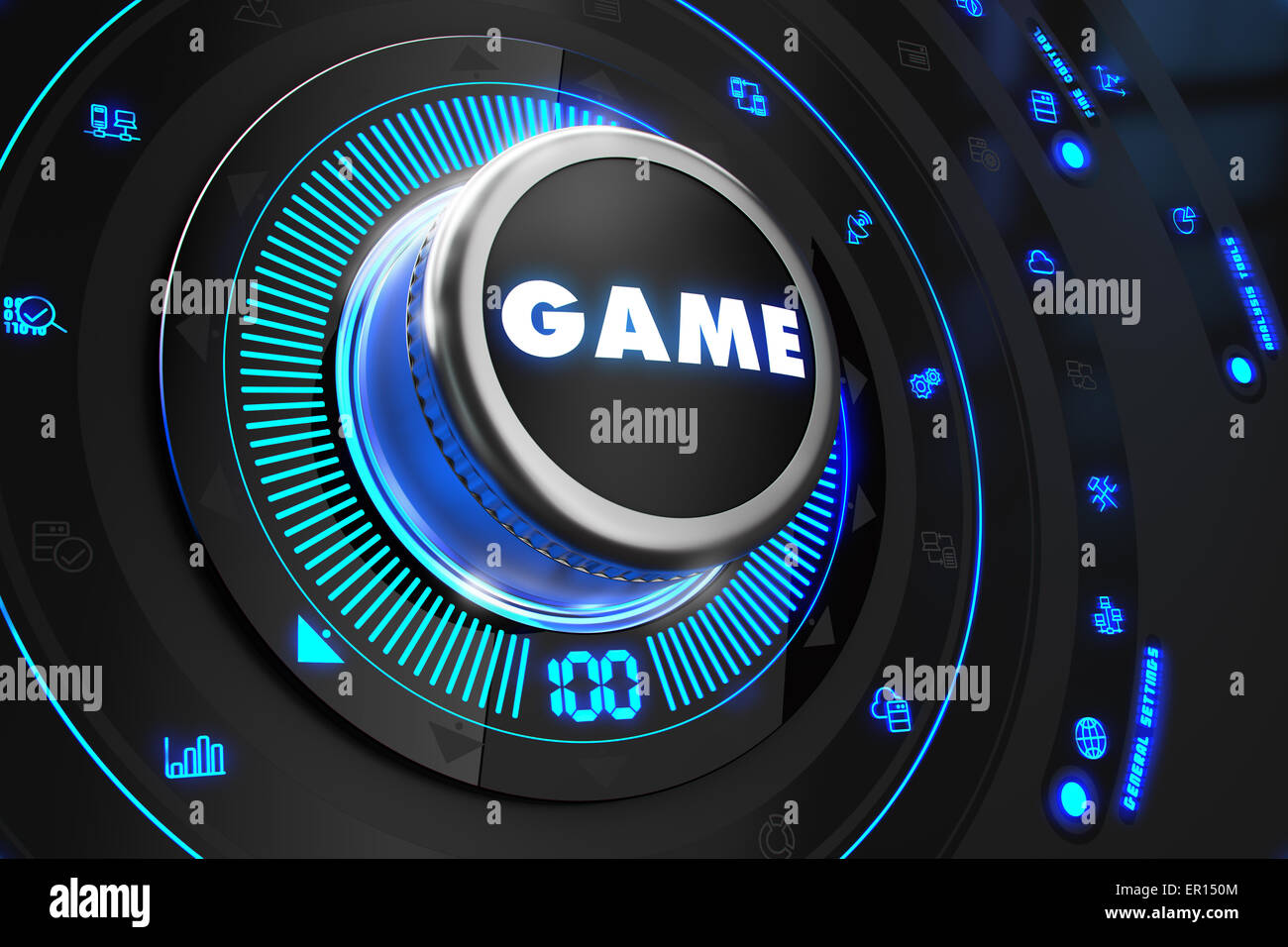 Game Controller on Black Control Console Stock Photo - Alamy