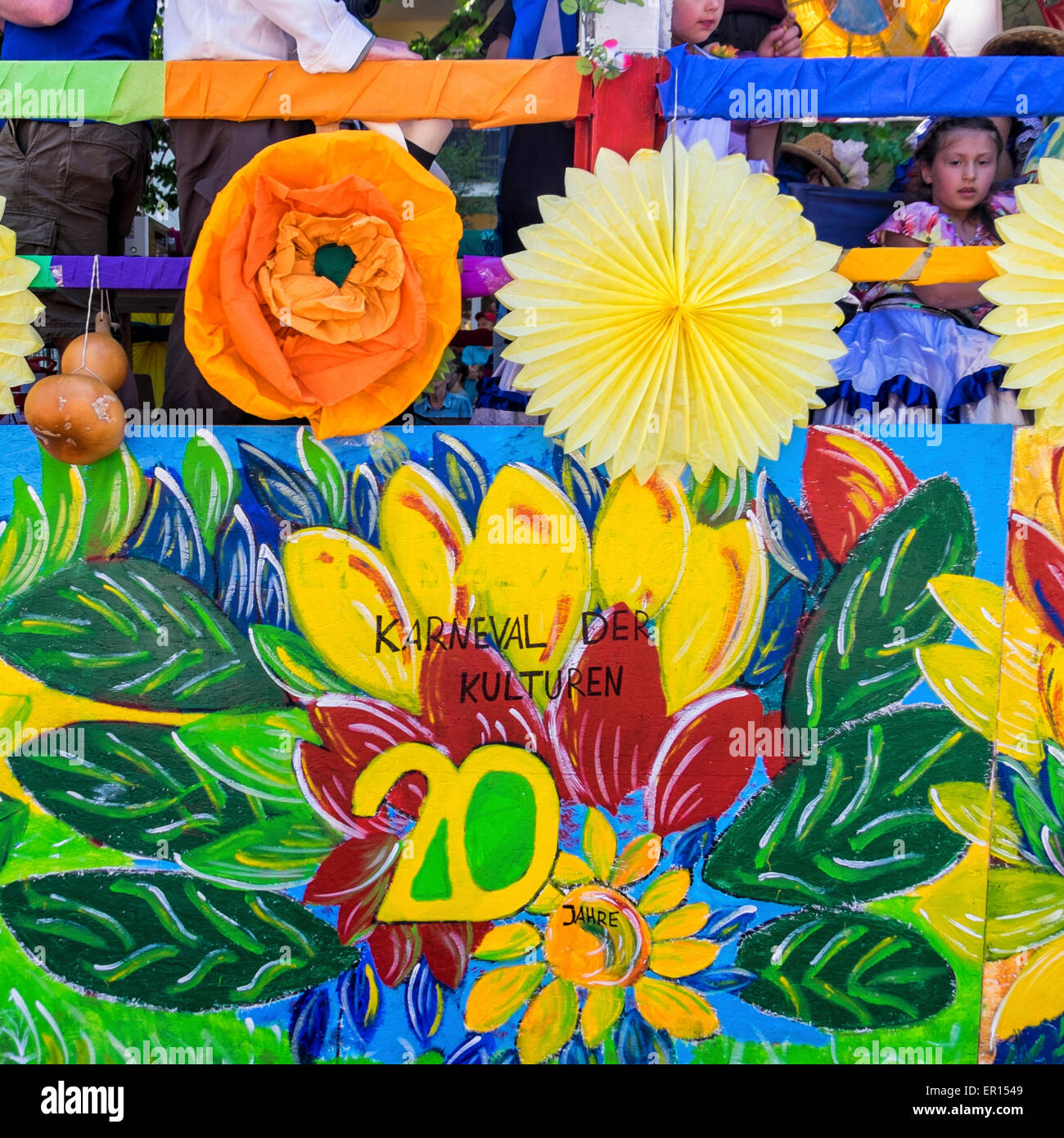 Kreuzberg, Berlin, Germany, 24th May 2015. Colourful float at parade as ...