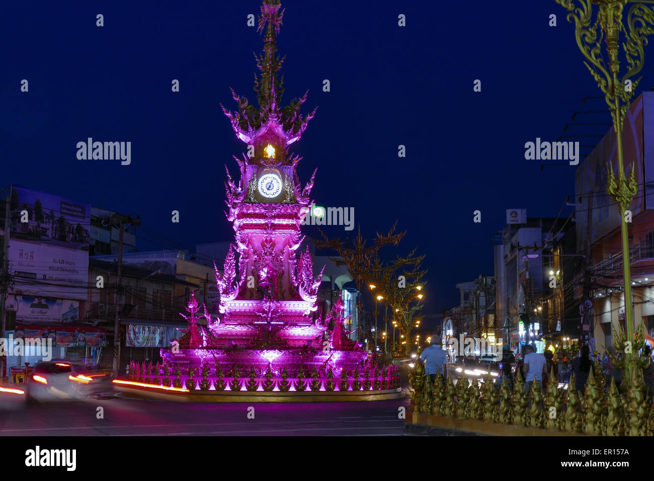 Golden Clock Tower, Chiang Rai, Thailand Stock Photo - Alamy