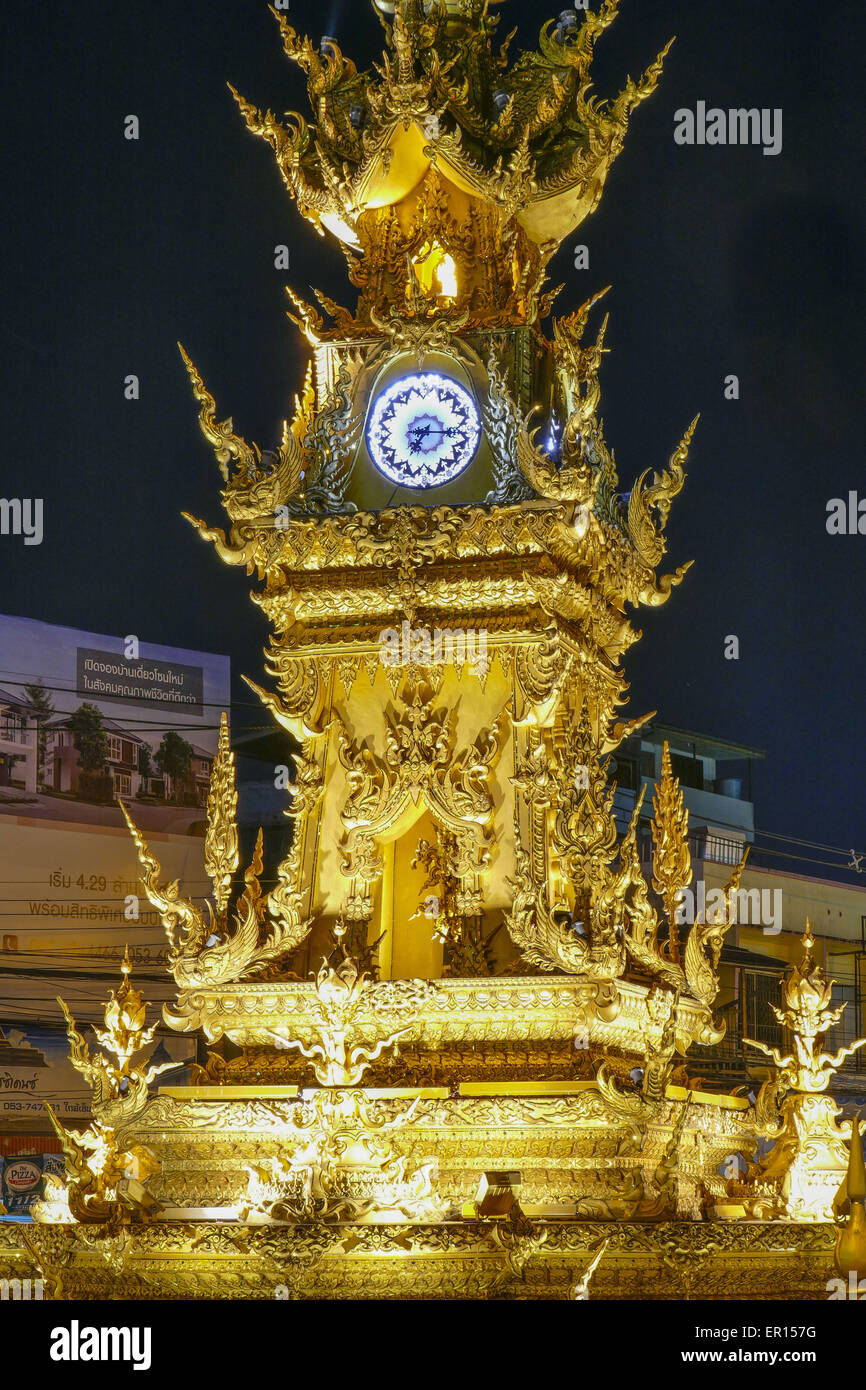 Golden Clock Tower, Chiang Rai, Thailand Stock Photo - Alamy