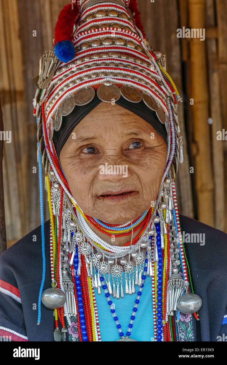 AHKA Hill Tribe Woman, Northern Thailand Stock Photo - Alamy