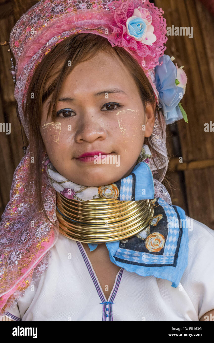 Young Long Neck Woman Stock Photo - Alamy