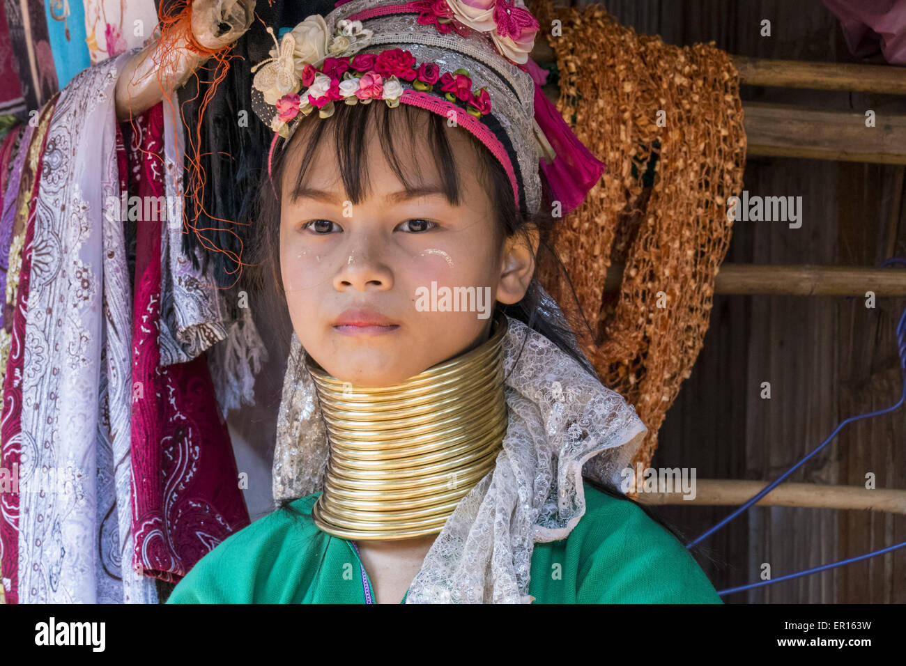 Young Long Neck Woman Stock Photo - Alamy