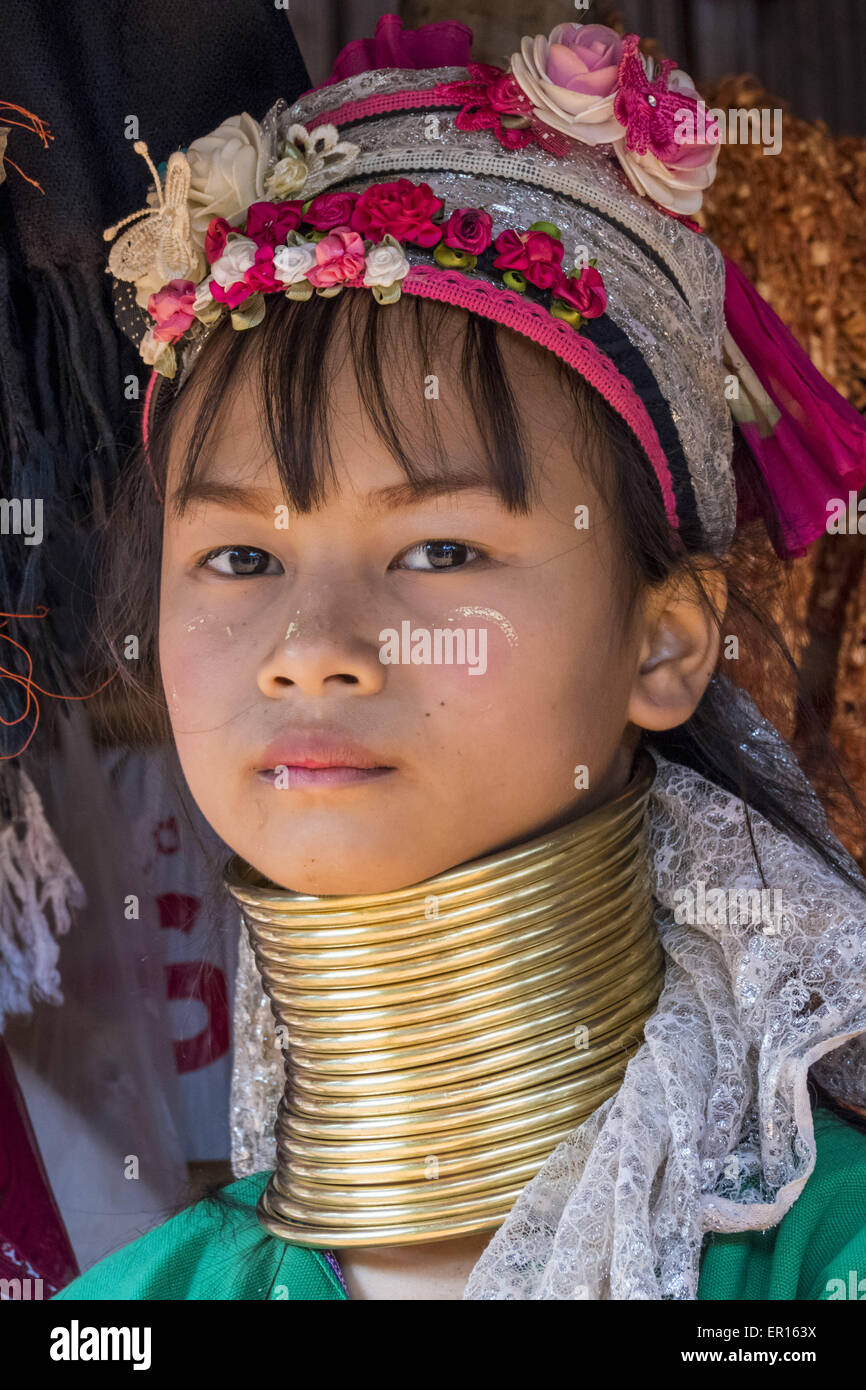 Young Long Neck Woman Stock Photo - Alamy