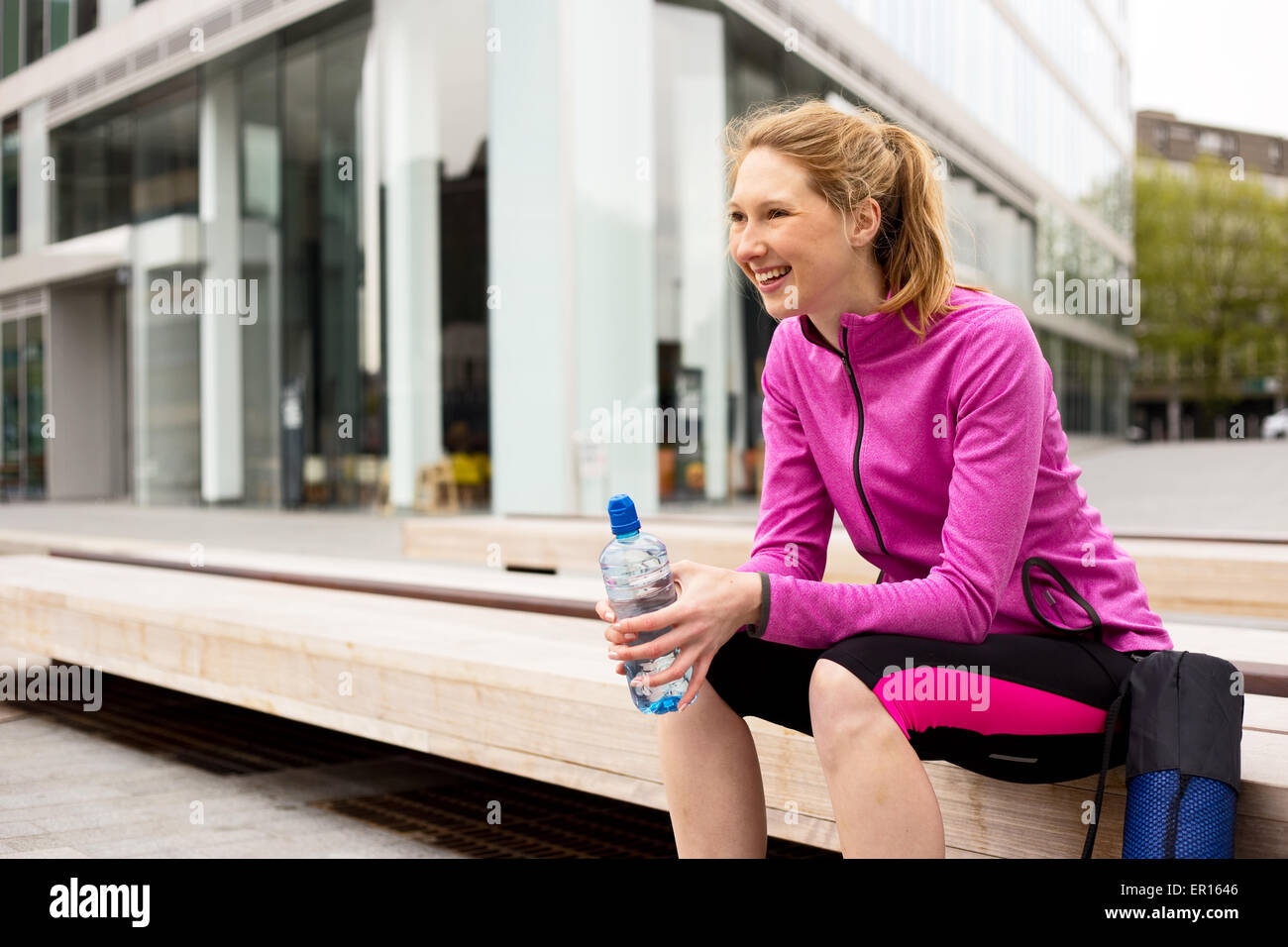 fitness girl having a break Stock Photo - Alamy