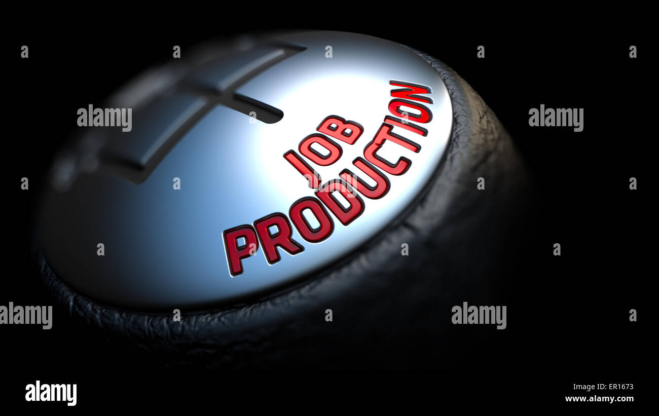 Job Production. Shift Knob. Concept of Influence Stock Photo - Alamy