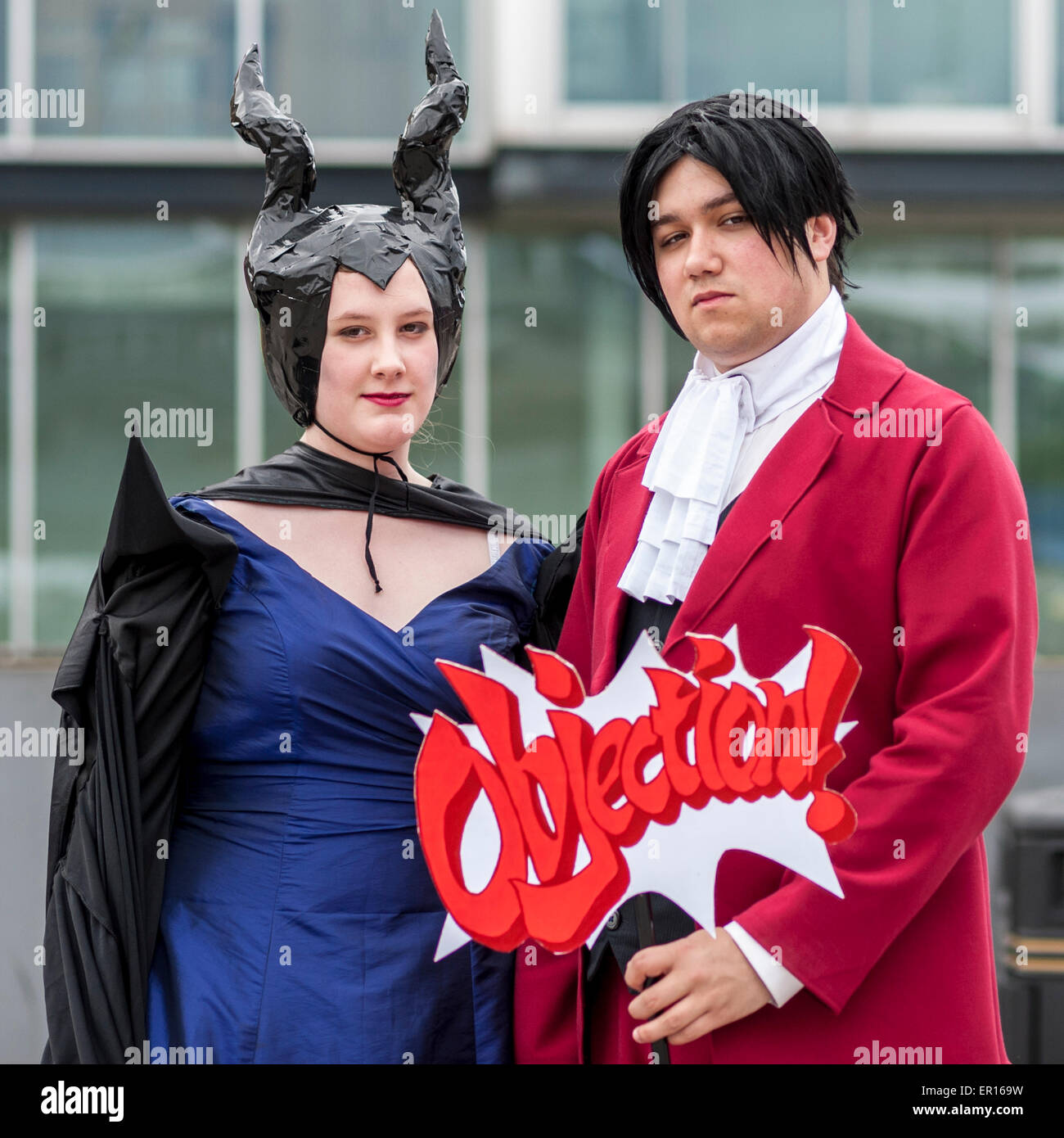 London, UK. 24 May 2015. Cosplay characters pose, as fans of comic ...