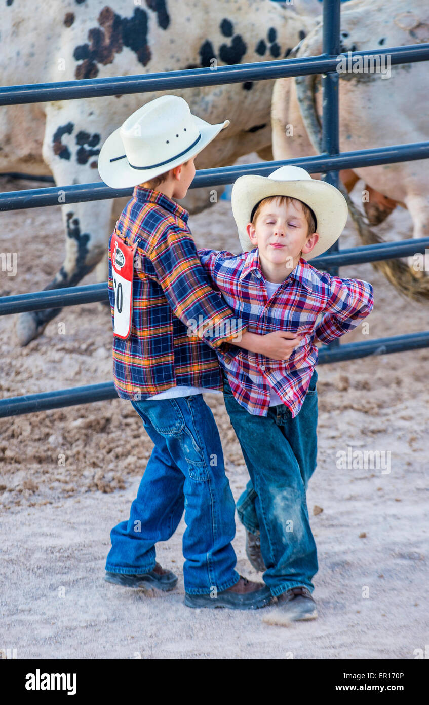 Two young Cowboys Participating in the Helldorado days Rodeo , A ...