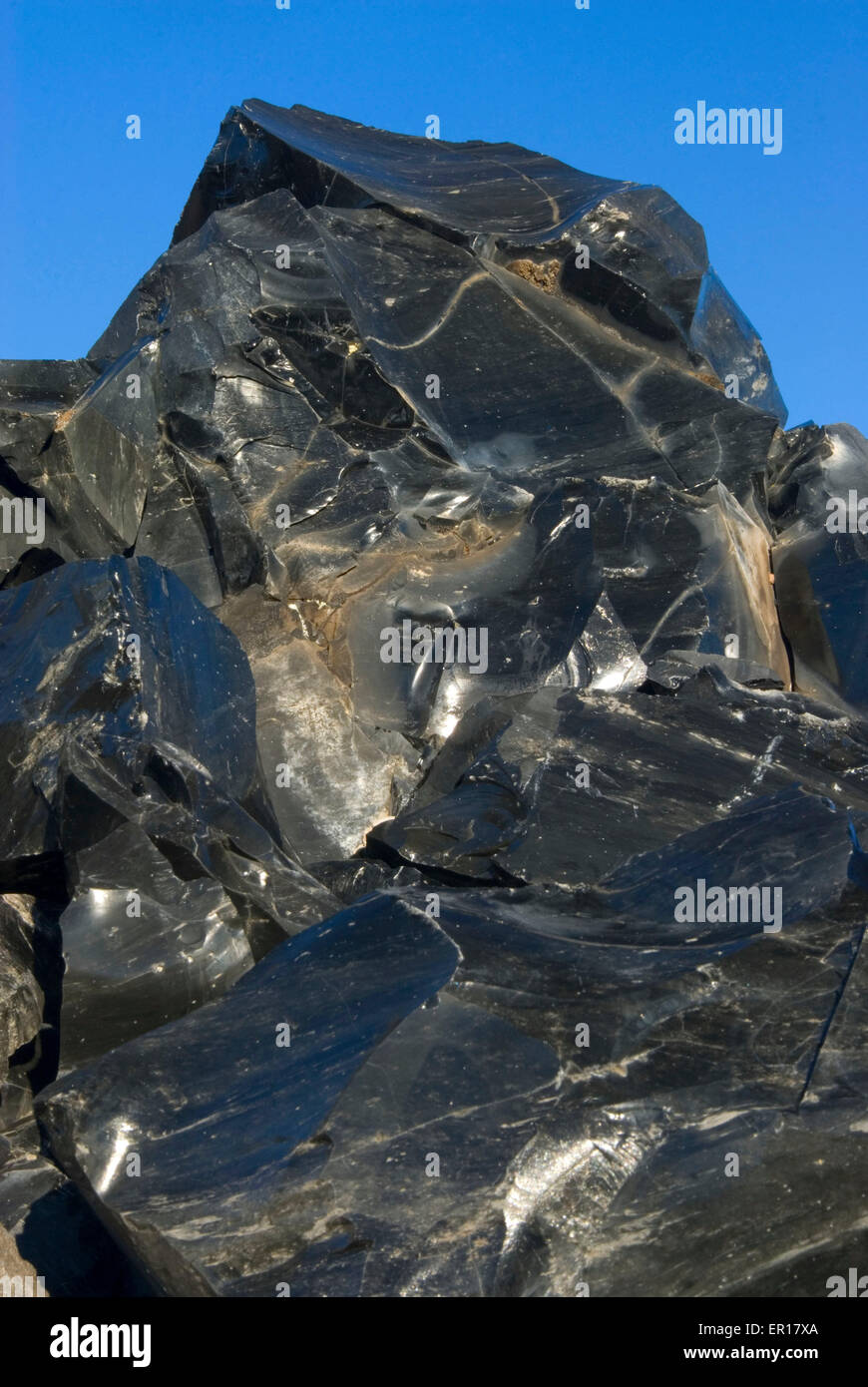 Obsidian along Obsidian Flow Trail, Newberry National Volcanic Monument ...