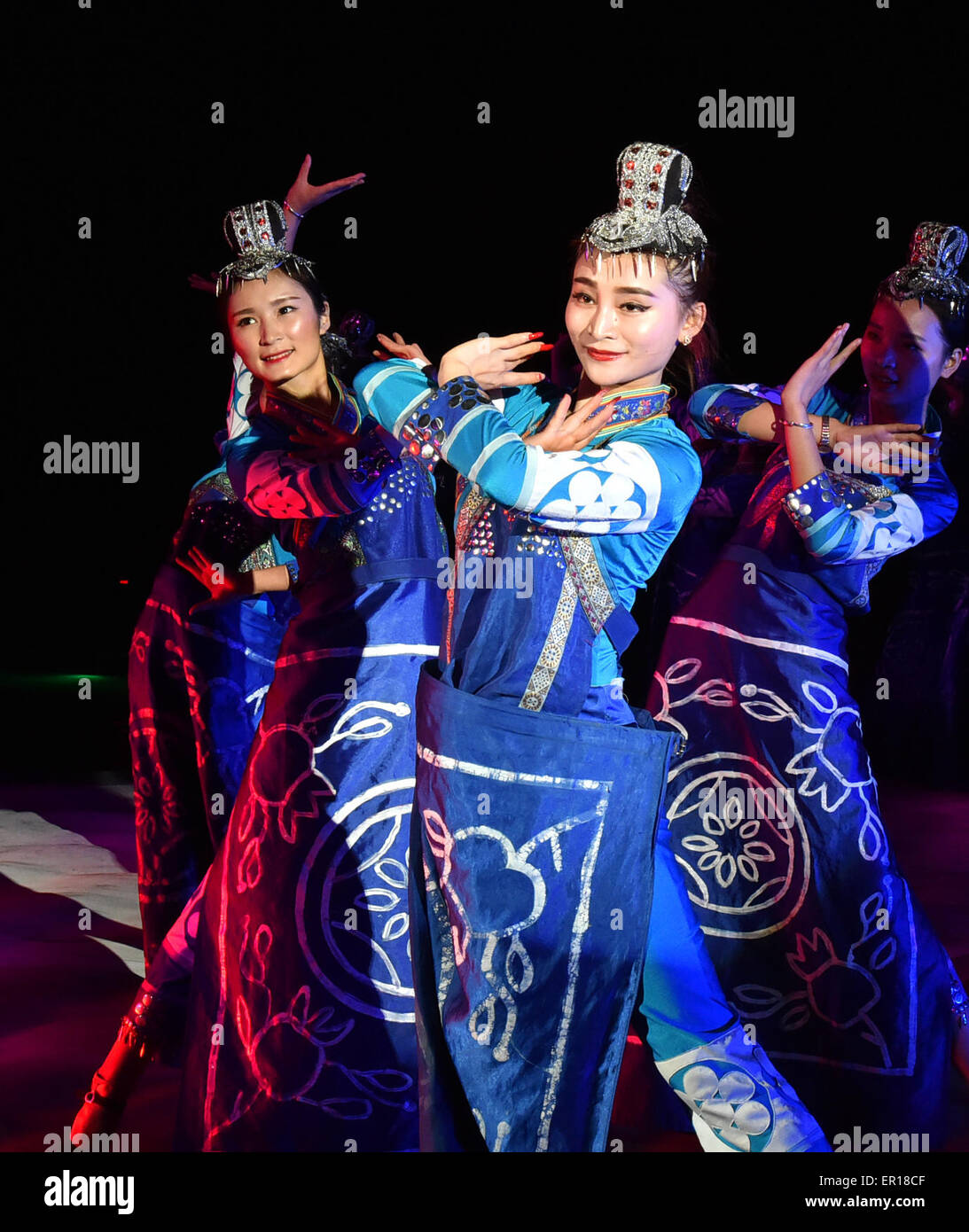 Libo, China's Guizhou Province. 24th May, 2015. Actresses perform in a ...