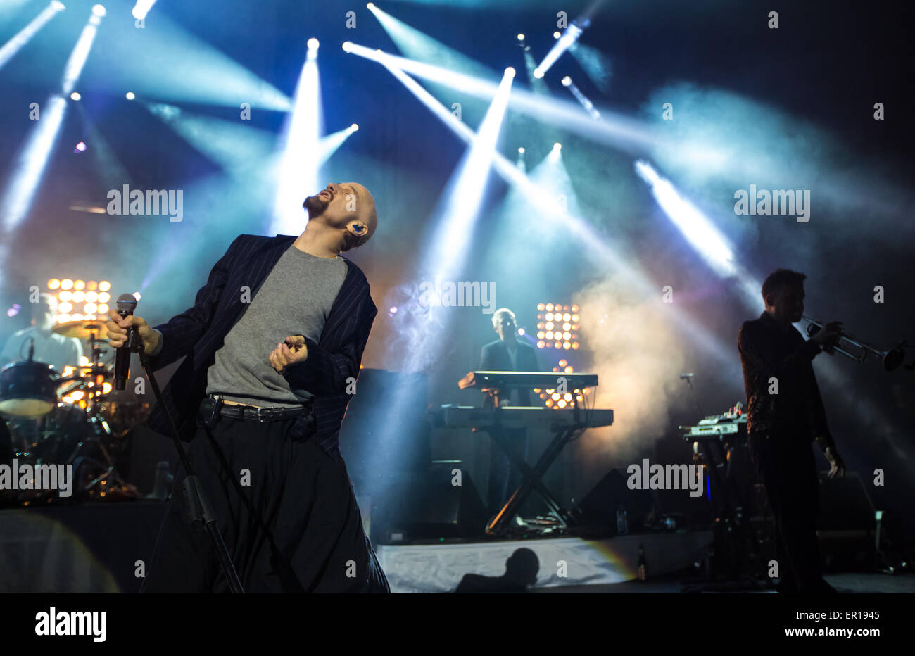 Rock band James, performing live on stage at the Royal Albert Hall ...