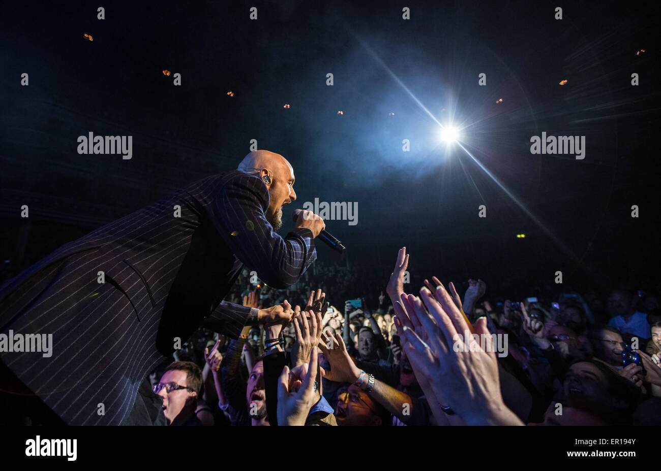 Rock band James, performing live on stage at the Royal Albert Hall ...