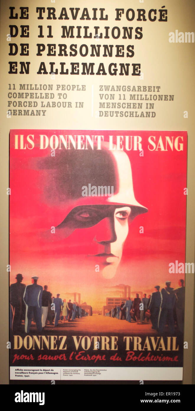 Vintage 1942 German WWII labour camp poster for French citizens who ...