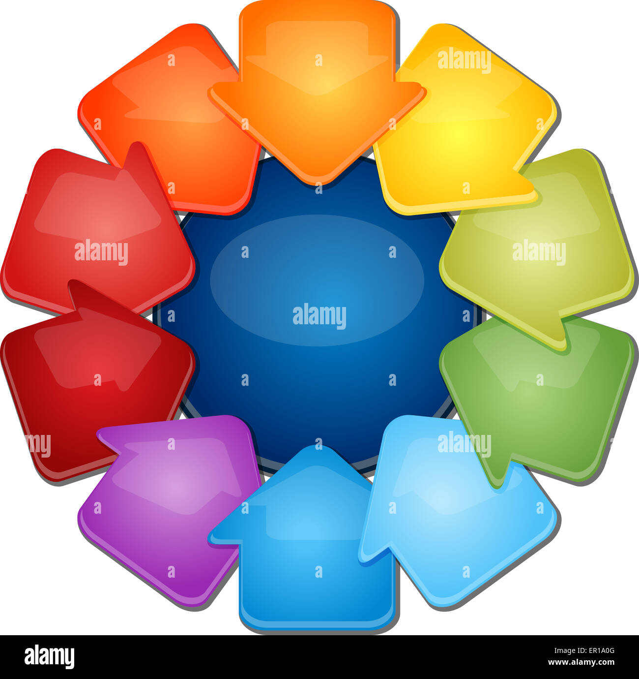 blank business strategy concept diagram illustration inward direction ...