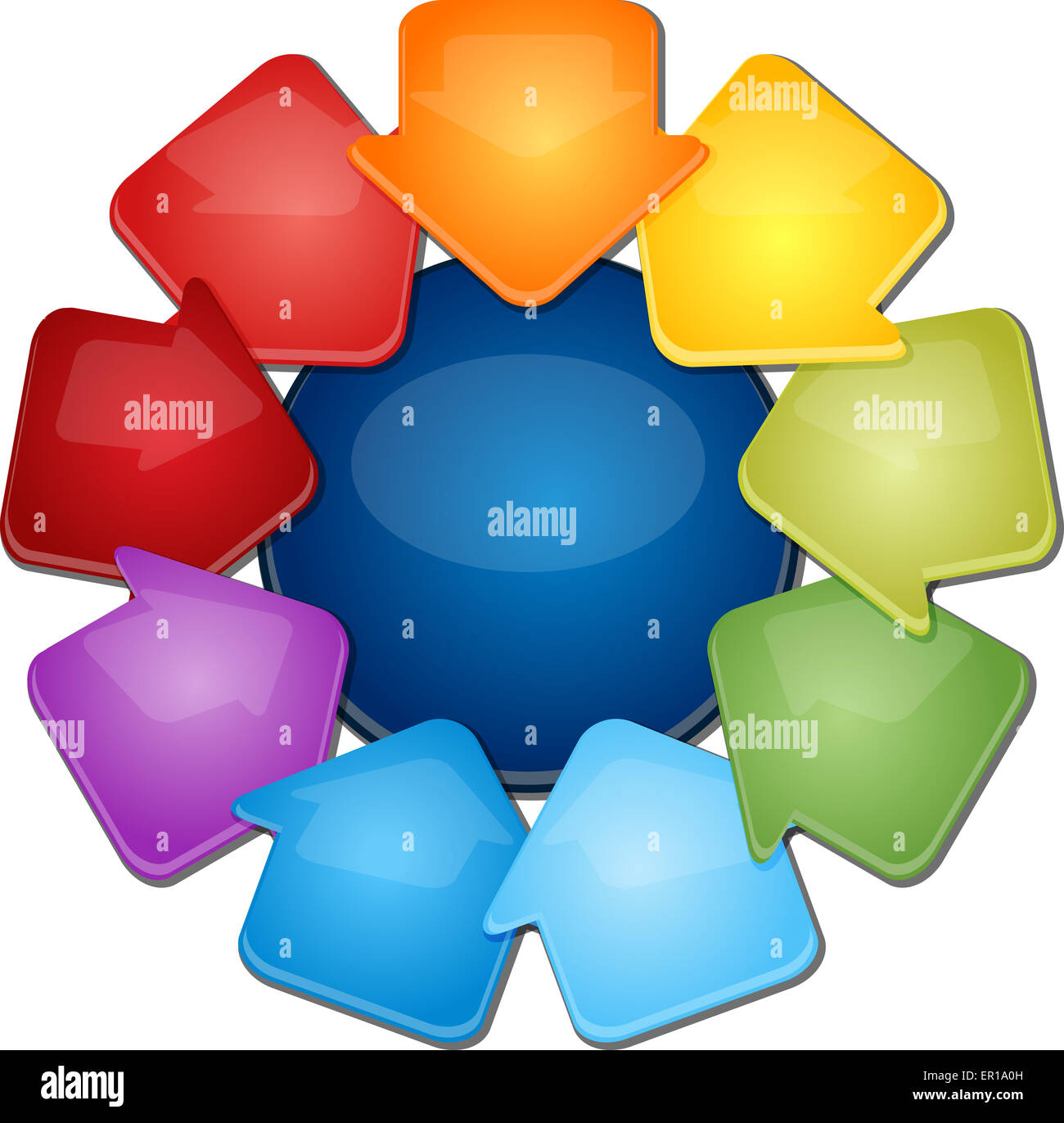 blank business strategy concept diagram illustration inward direction ...