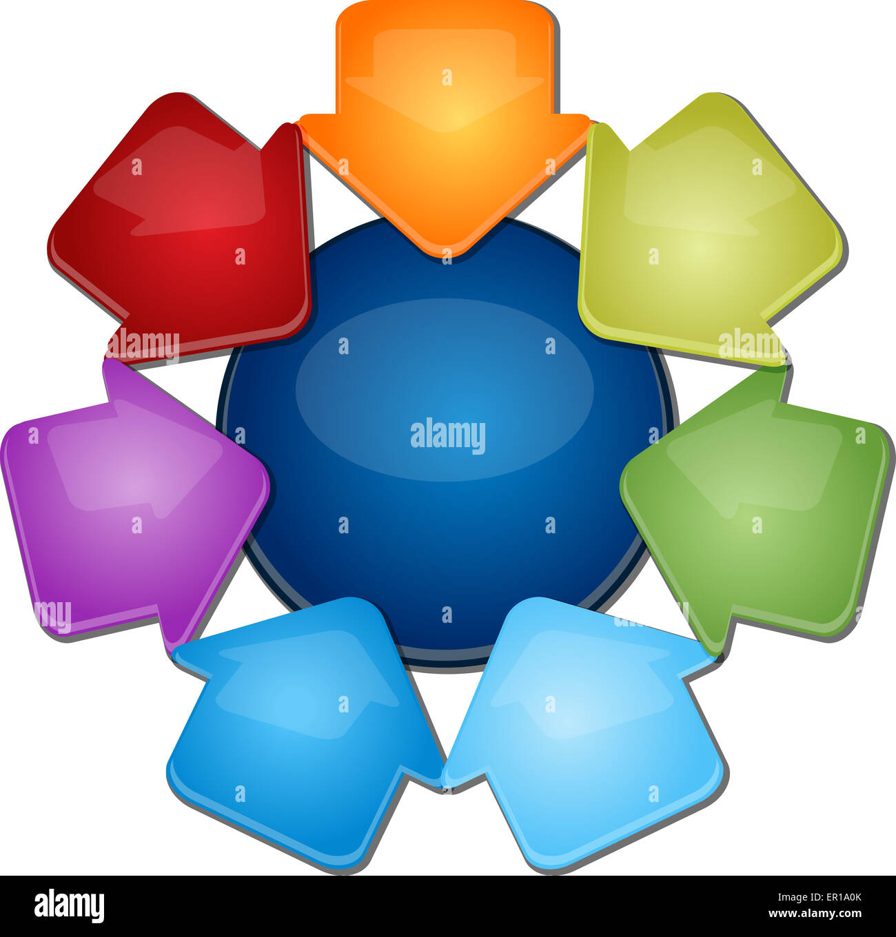 blank business strategy concept diagram illustration inward direction ...