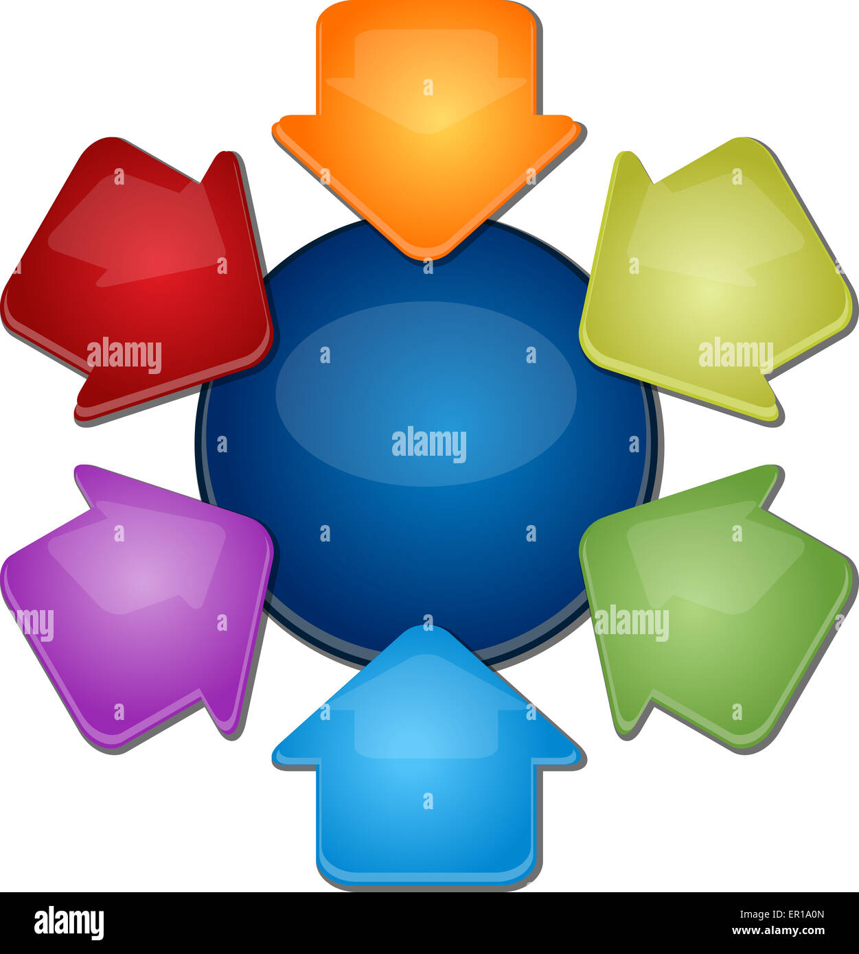 blank business strategy concept diagram illustration inward direction ...
