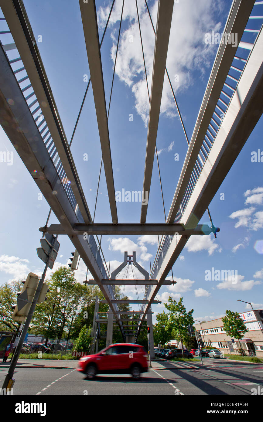 Nuremberg, Germany. 07th May, 2015. A bridge for pedestrians and ...
