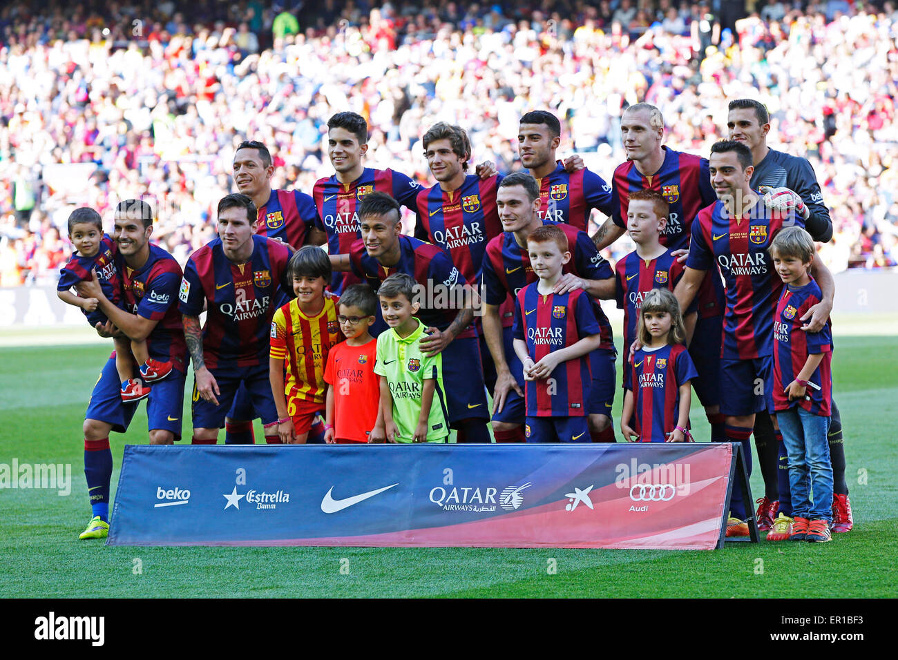 Barcelona team group line-up (Barcelona), MAY 23 2015 - Football/Soccer ...