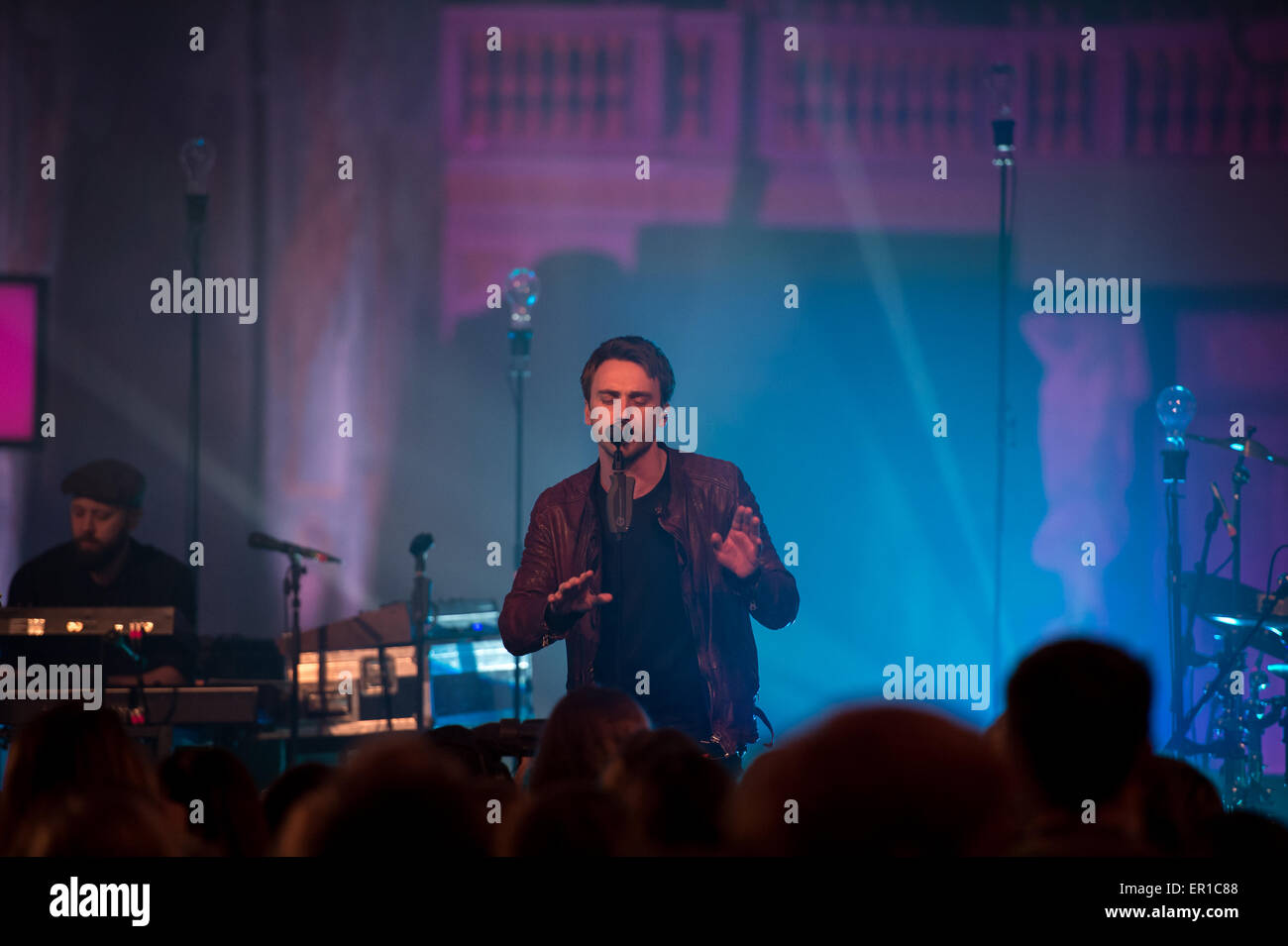 German singer Clueso performing live at Arne-Jacobsen-Foyer as part of ...
