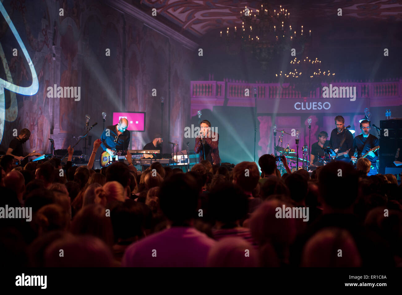 German singer Clueso performing live at Arne-Jacobsen-Foyer as part of ...