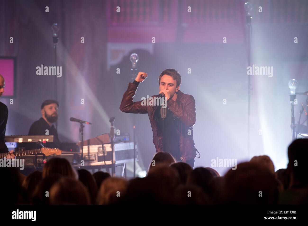 German singer Clueso performing live at Arne-Jacobsen-Foyer as part of ...