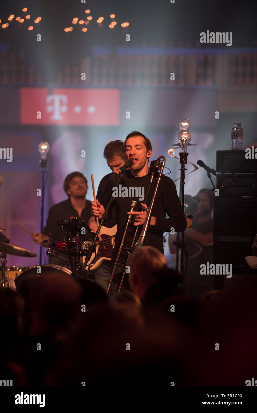 German singer Clueso performing live at Arne-Jacobsen-Foyer as part of ...