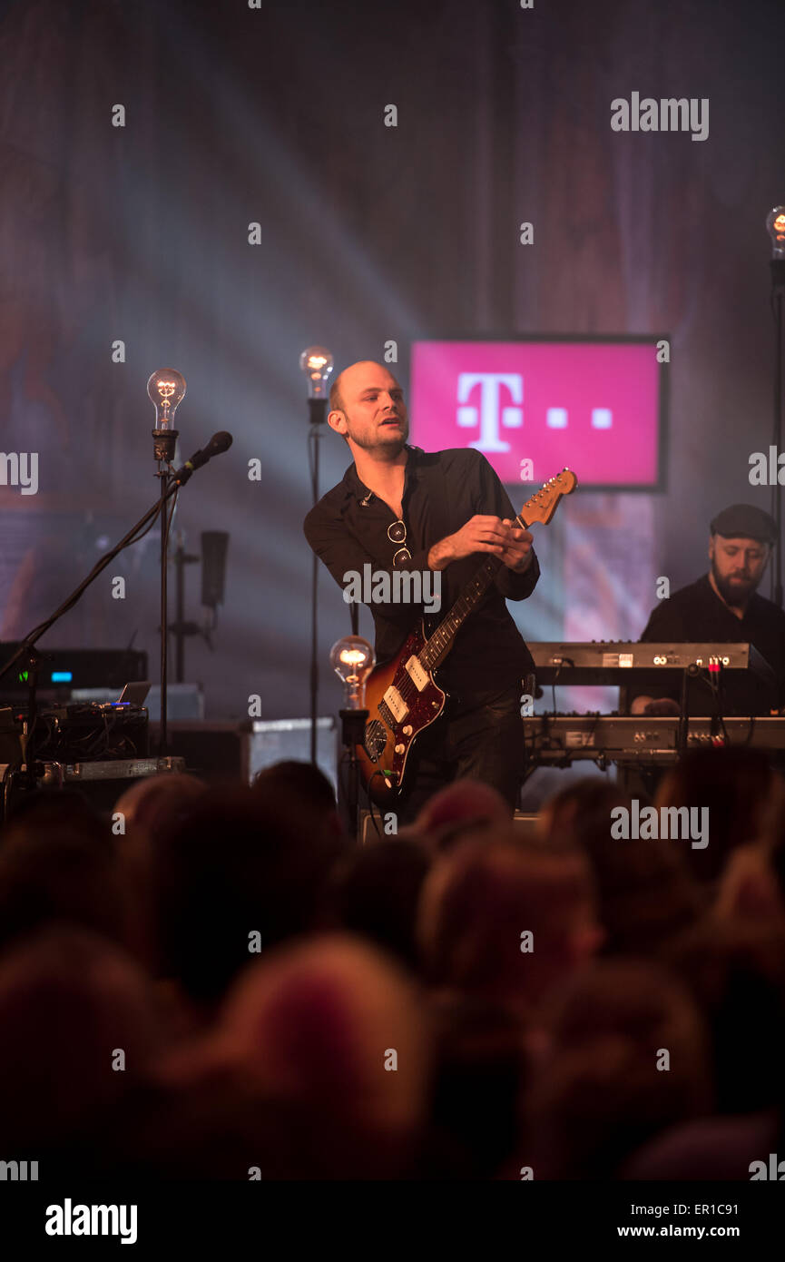 German singer Clueso performing live at Arne-Jacobsen-Foyer as part of ...