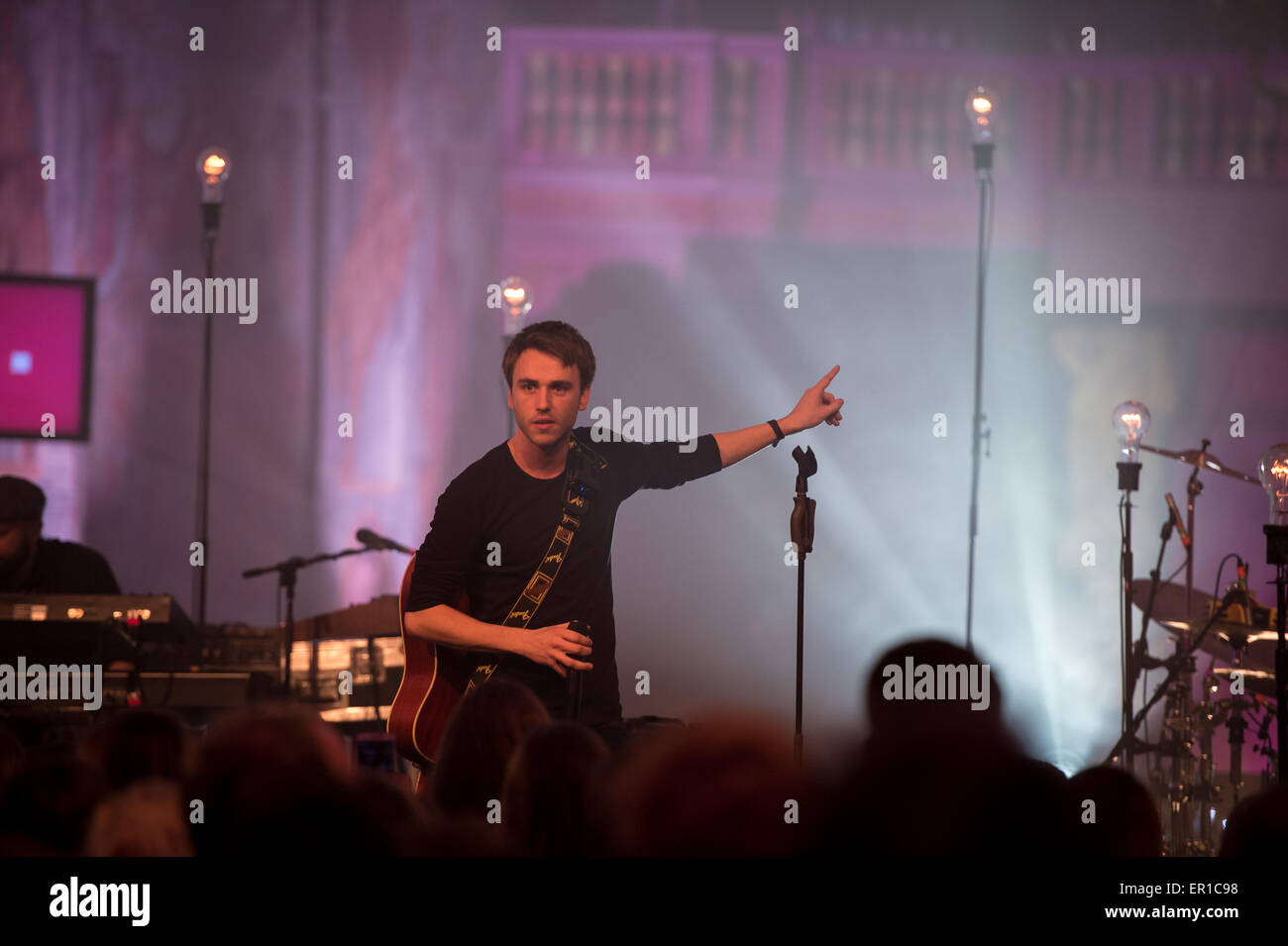 German singer Clueso performing live at Arne-Jacobsen-Foyer as part of ...