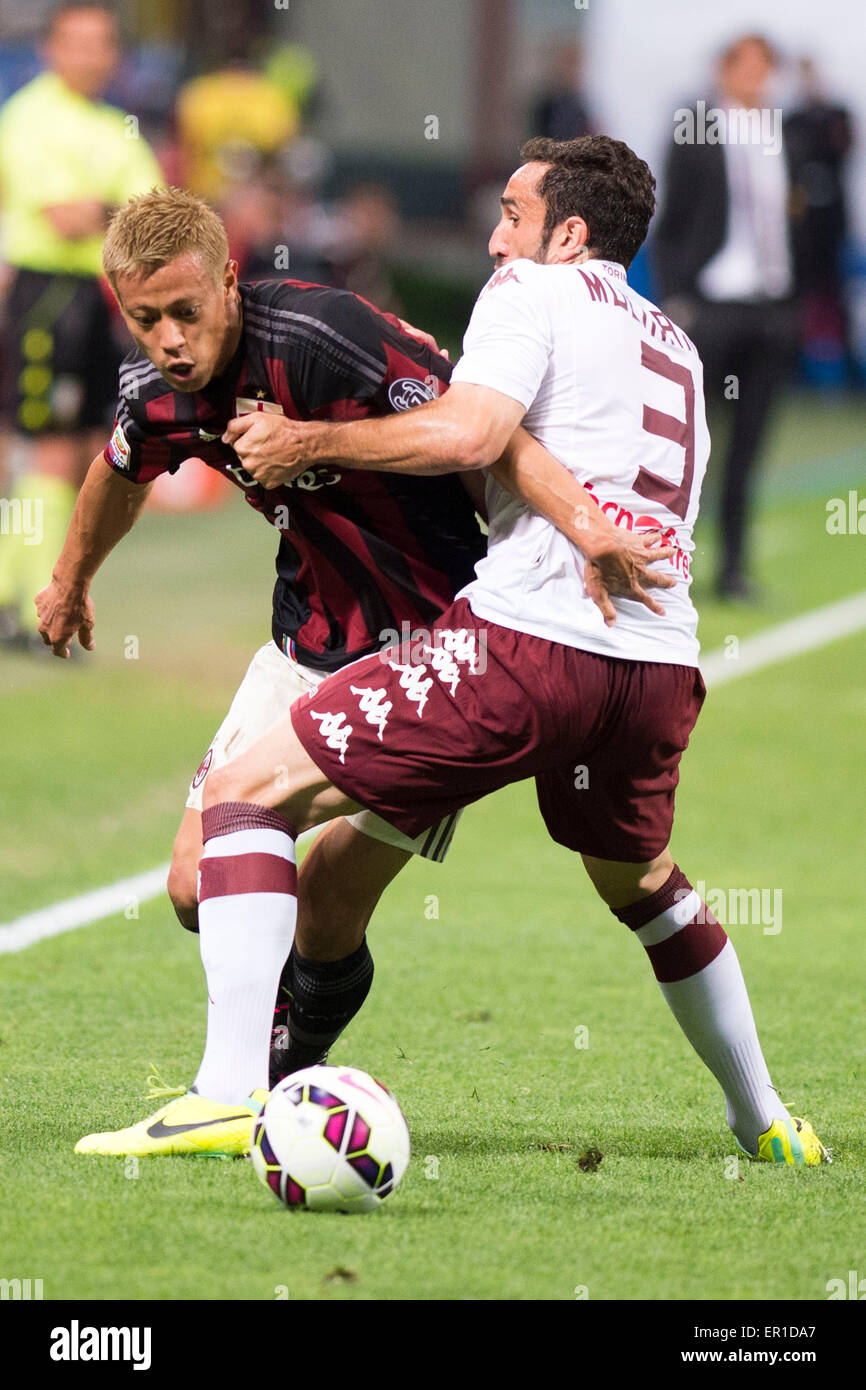 Milan, Italy. 24th May, 2015. Keisuke Honda (Milan), Cristian Molinaro ...