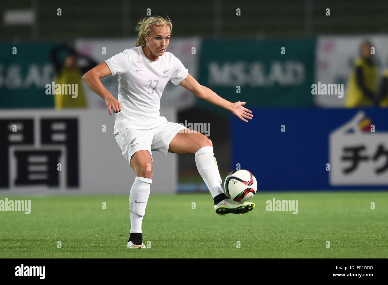 Marugame Stadium, Kagawa, Japan. 24th May, 2015. Hannah Wilkinson (NZL ...