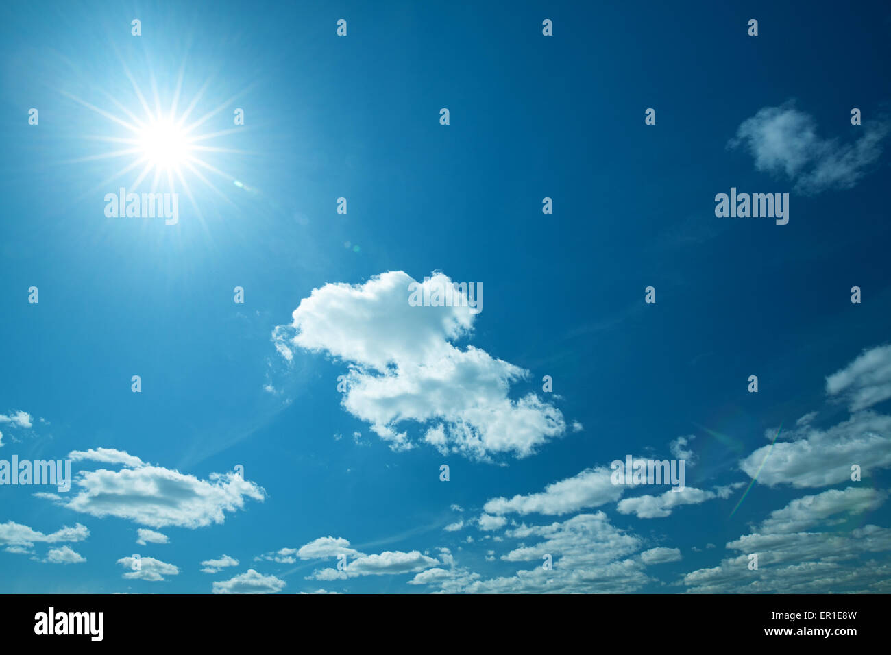 Wide blue skies and sun, abstract natural backgrounds Stock Photo - Alamy