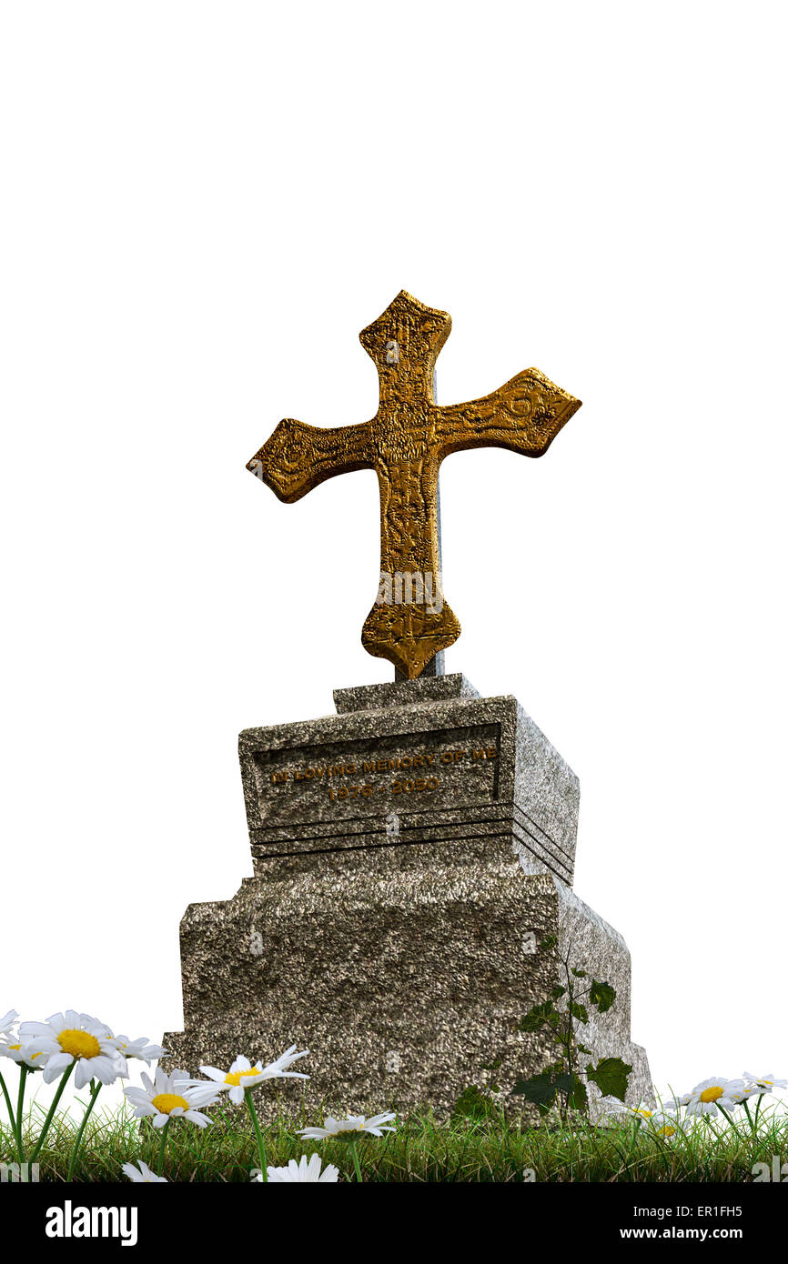 tombstone isolated on white background Stock Photo - Alamy