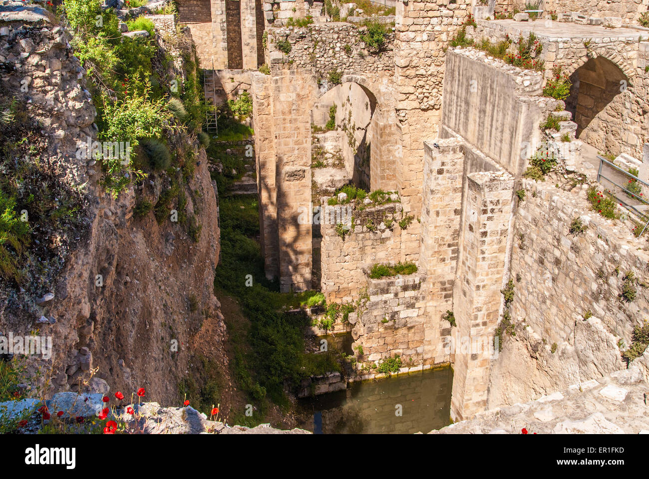 Ancient Pool of Bethesda ruins. Old City of Jerusalem, Israel Stock ...