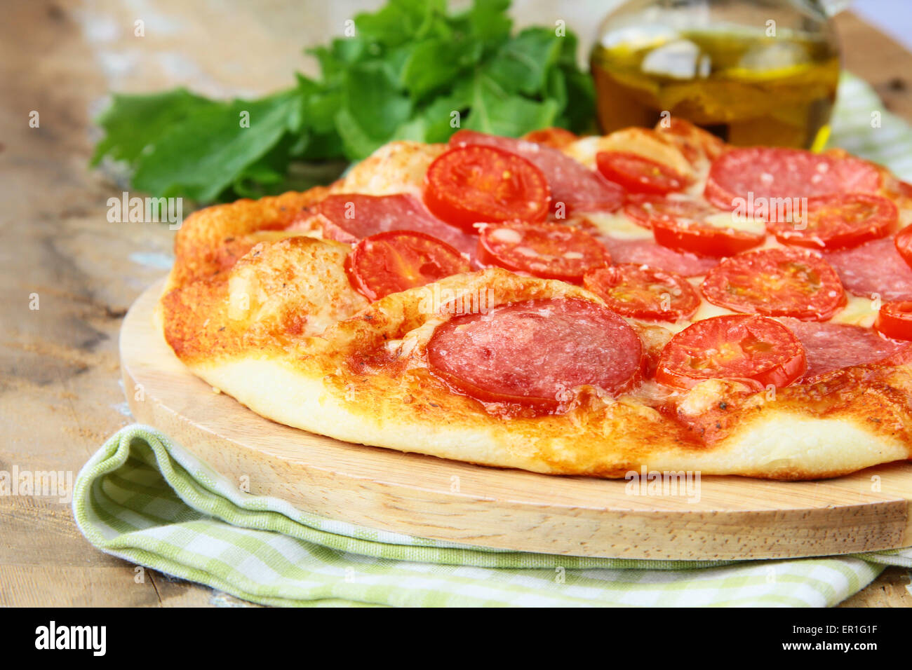 Traditional Italian food pizza with tomato sauce and cheese Stock Photo ...