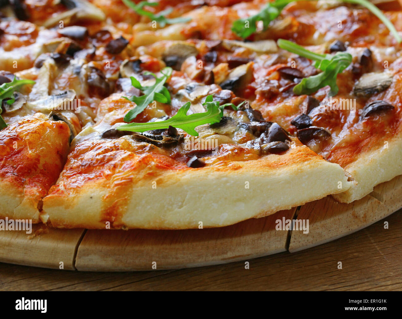 Traditional Italian food pizza with tomato sauce and cheese Stock Photo ...
