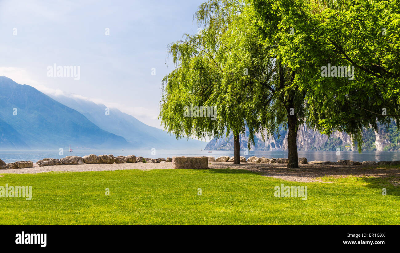 a spring morning at the Lake of Garda, Italy Stock Photo - Alamy