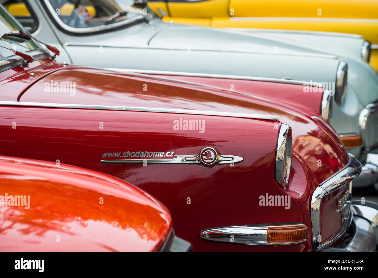 Vintage Skoda on the meeting veteran cars, Prague, Czech republic Stock ...
