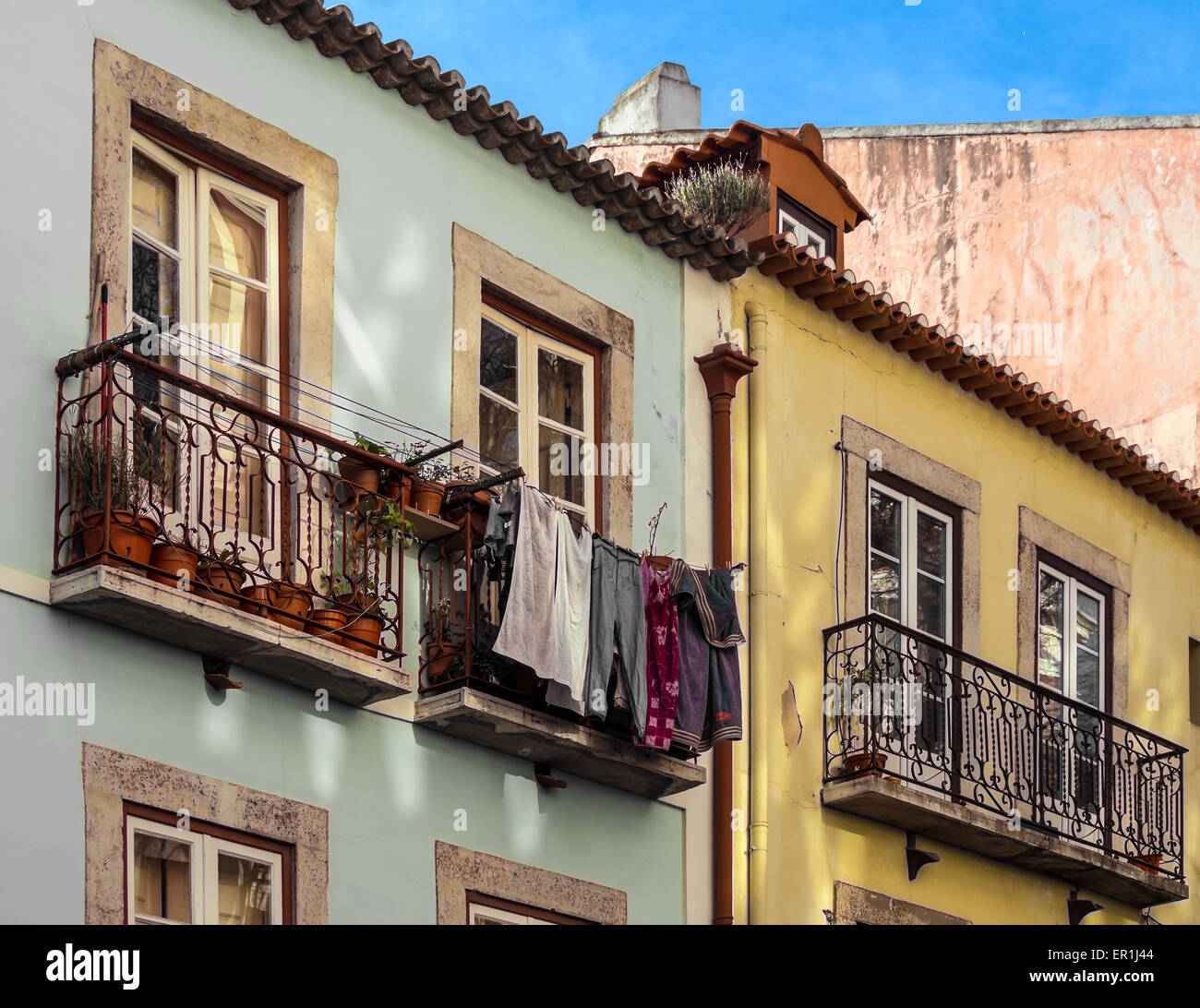 LISBON, PORTUGAL - MARCH 05, 2015: Balconies Stock Photo - Alamy